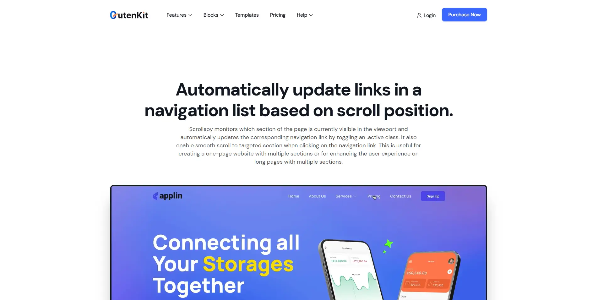 Scroll Spy - GutenKit